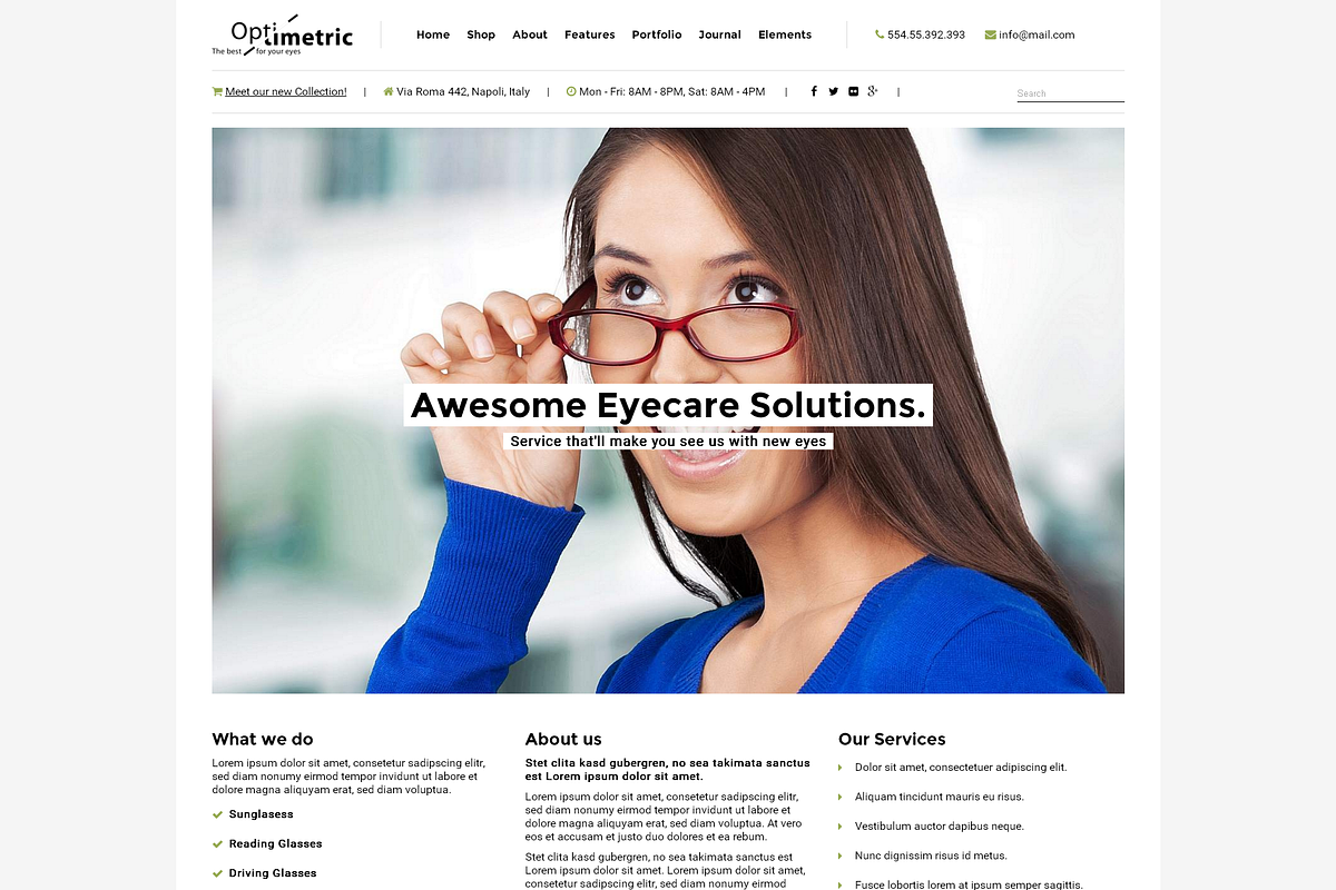 Optimetric - Optometrist WP Theme, a WordPress Template by 7Theme ...