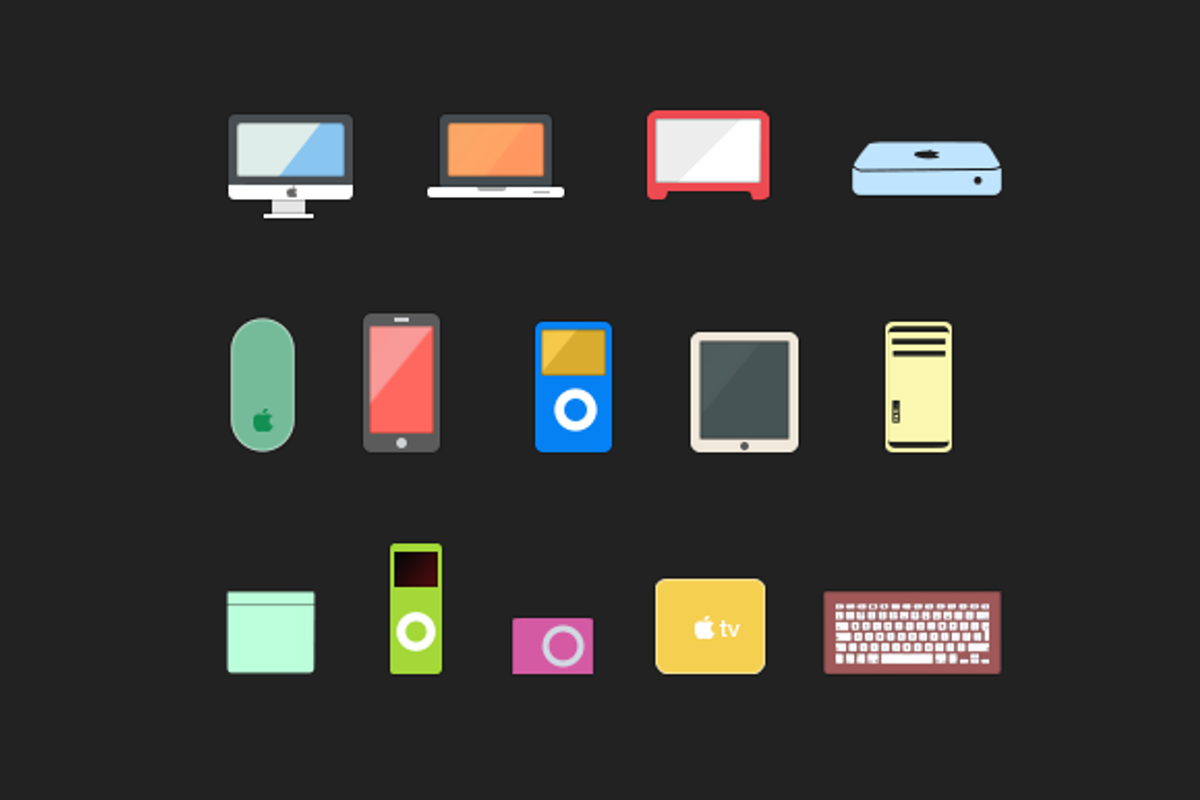 12 Flat Apple Product Icons, an Icon by Creative VIP | Creative Market