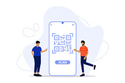 Qr Code Scanning Concept, a Technology Illustration by nivector