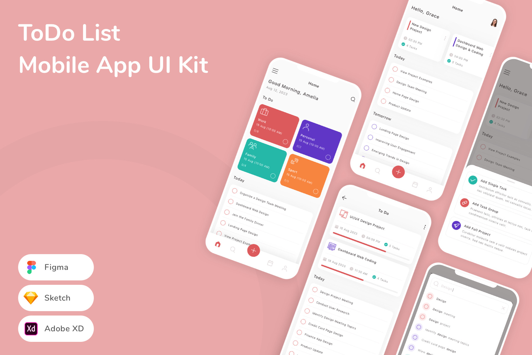 ToDo List Mobile App UI Kit, an UI Kit Template by Betush