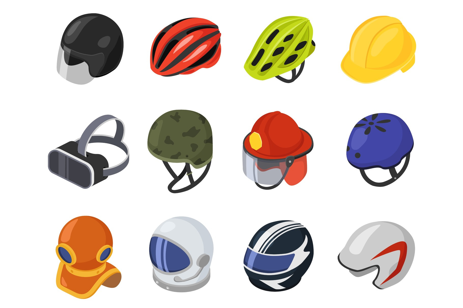 Isometric helmet vector illustration, a Healthcare Illustration by ...