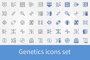 Genetics icons set, an Outline Icon by Venomous Vector