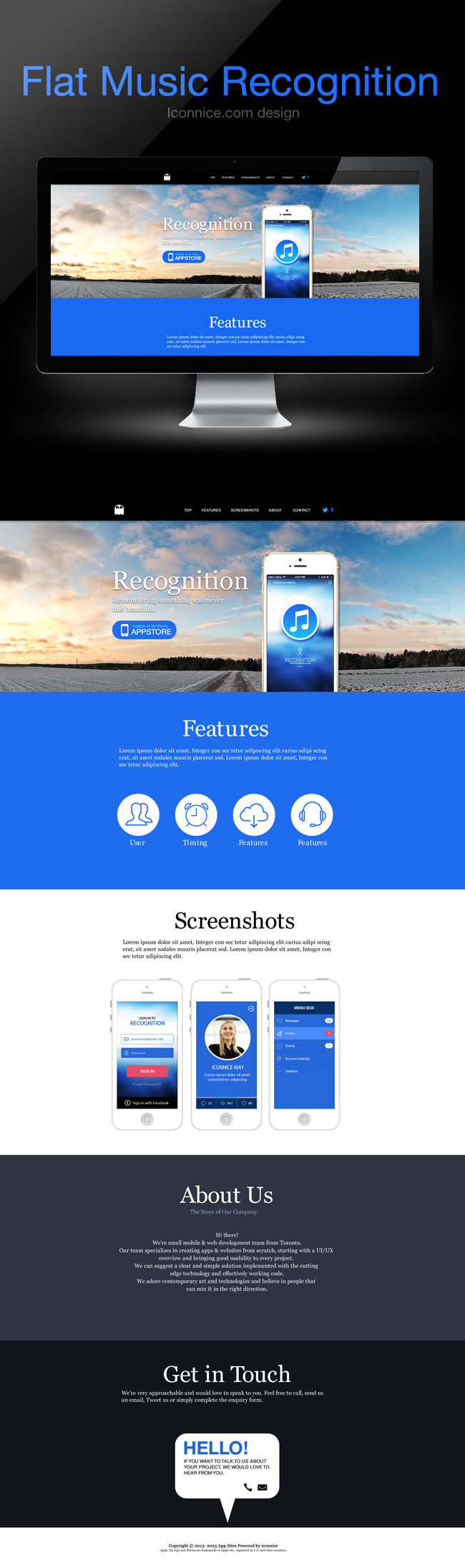 Flat Music Recognition, an App Template by iconnice
