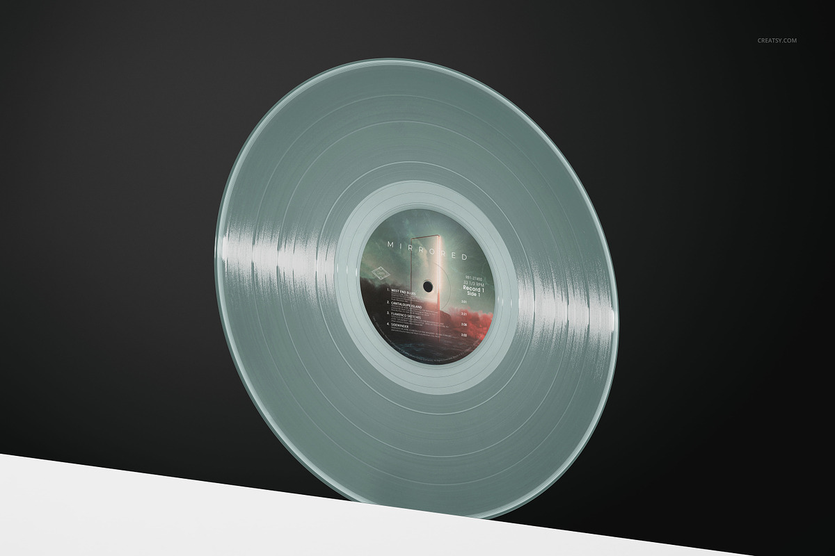 Translucent Vinyl Record Mockup Set, a Packaging Mockup by creatsy5