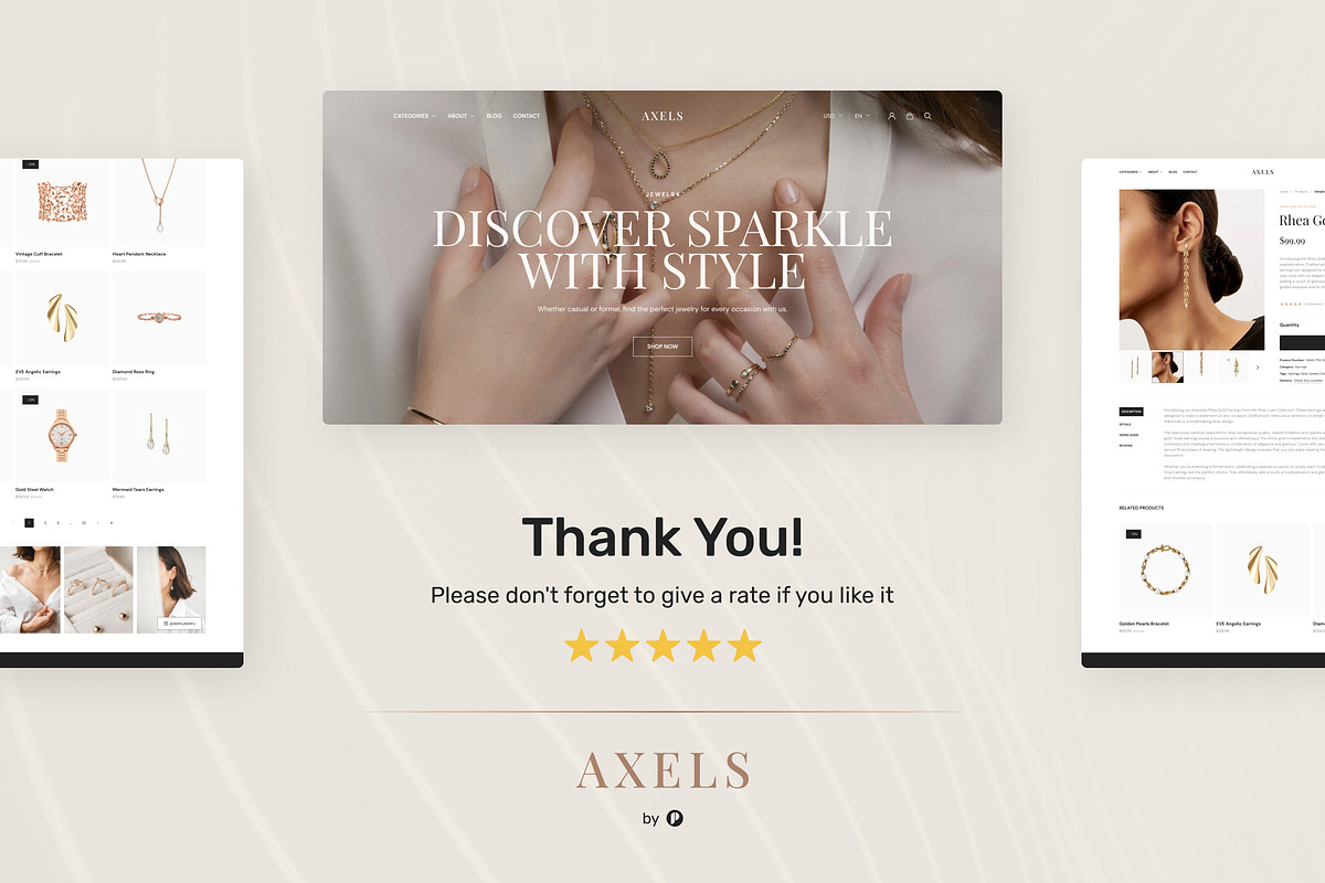 Jewelry E-Commerce Website UI Figma, an UI Kit Template by peterdraw