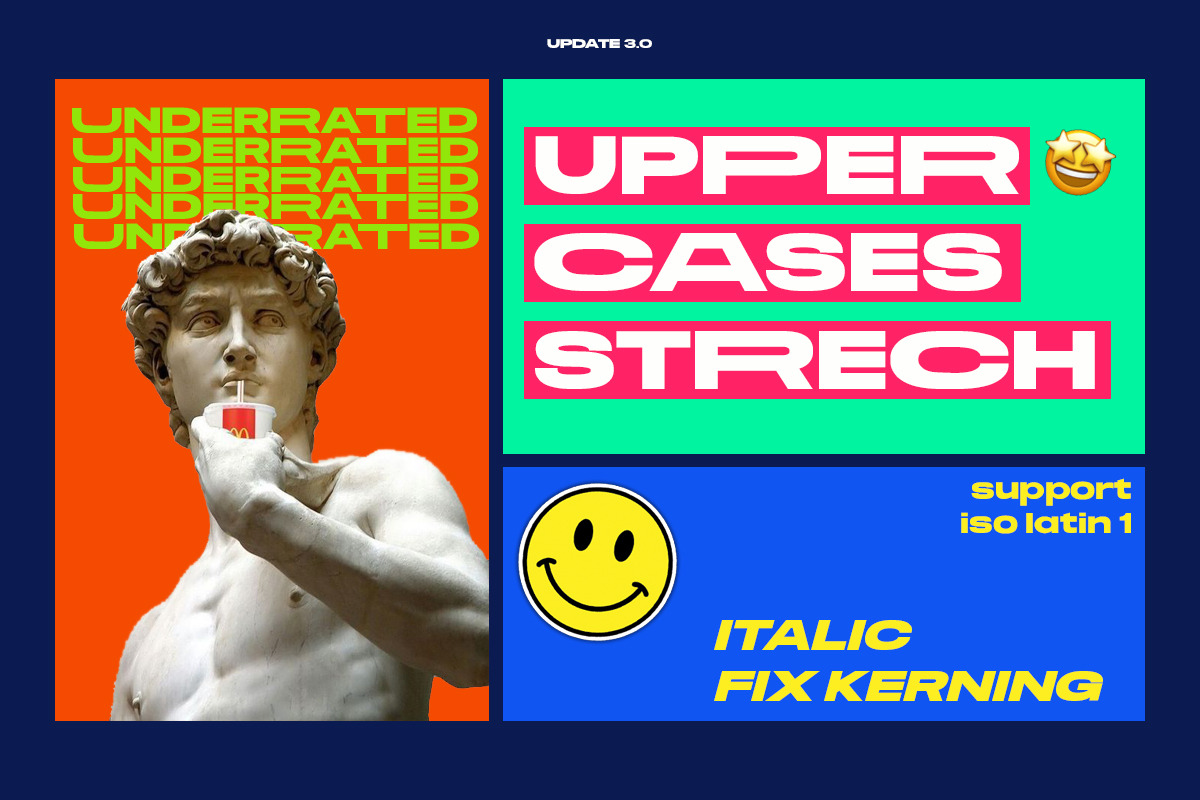 Underrated Font Update 3.0, a Sans Serif Font by Ryan Rivaldo Vierra