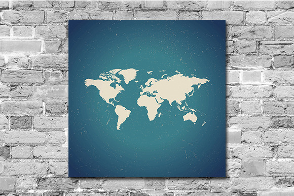 World Map Digital Poster, a Decorative Illustration by Design Shop