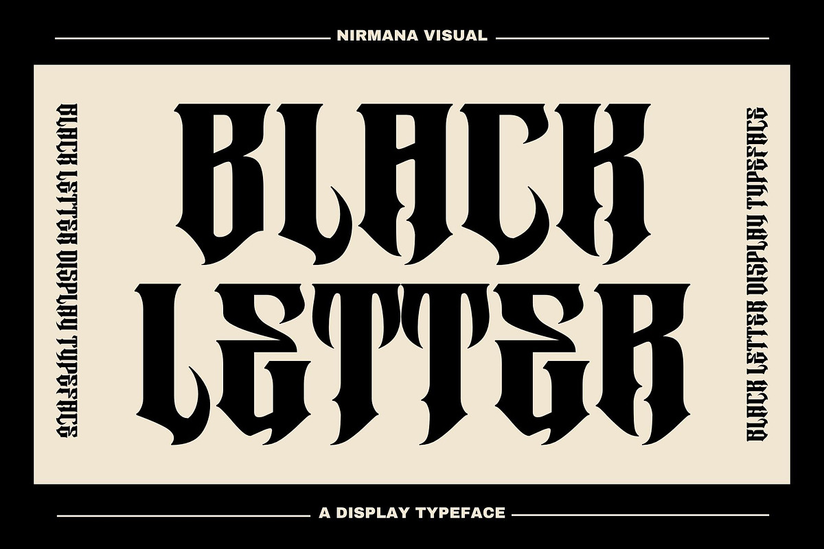 Metrim - Logo Font, a Blackletter Font by Nirmana Visual