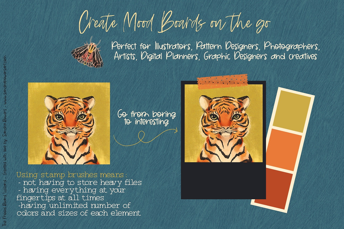 The Mood Board Wizard Brush Set, a Product Mockup by Sandra Mejia ...