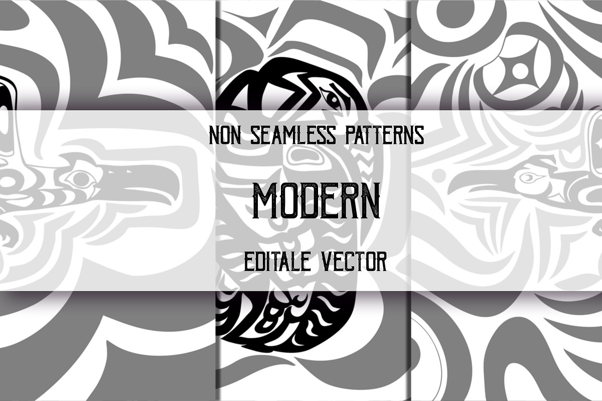 Tlingit Raven patterns bundle, a Pattern Graphic by Natsuhisui
