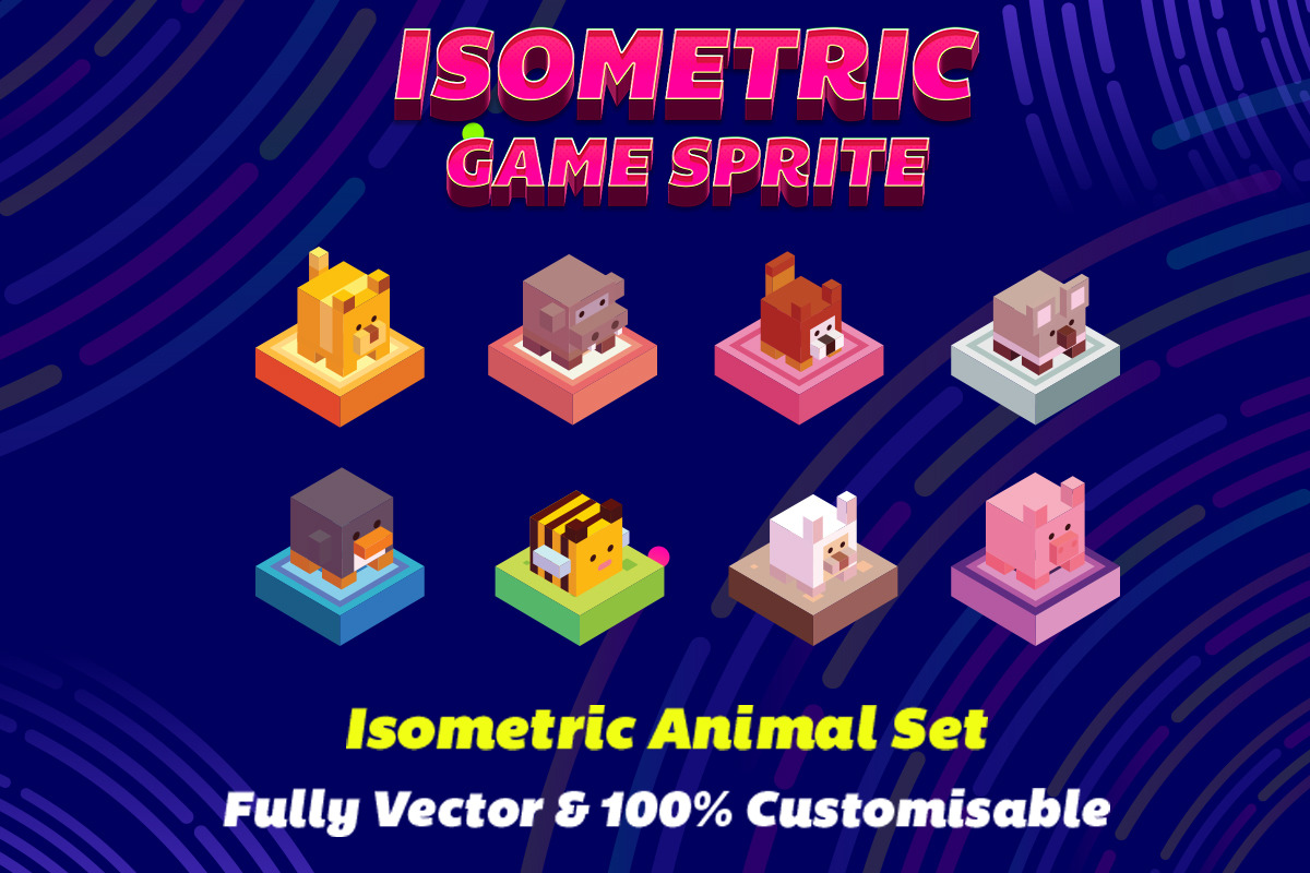 Isometric Cute Animal Game Sprite, an Animal Illustration by Game ...