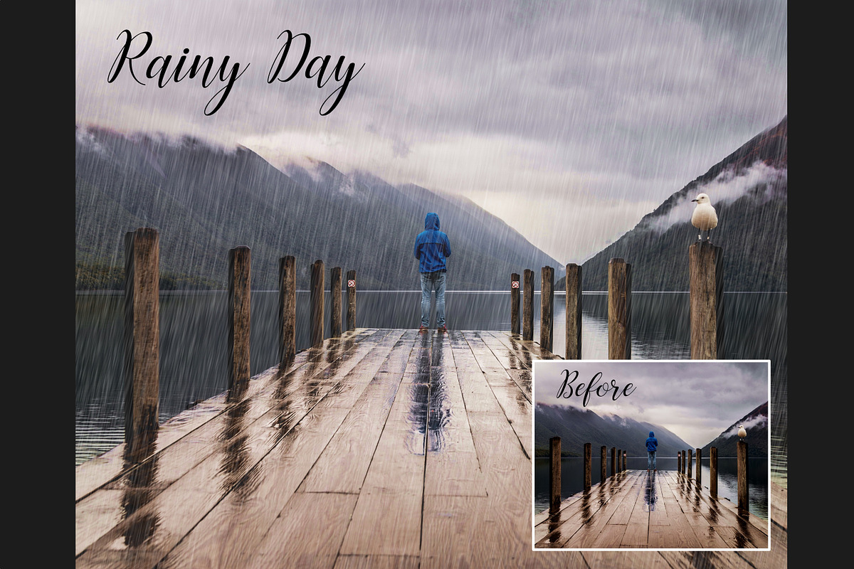 Realistic rain overlays, an Object Graphic by Paper Farms