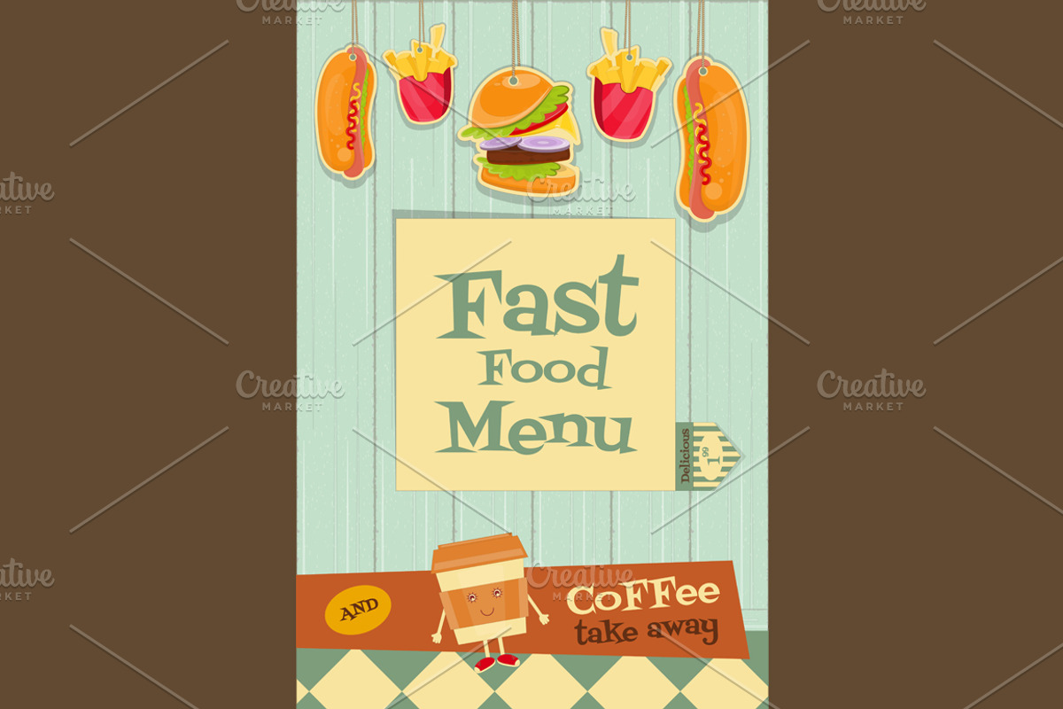 Fast Food Menu, a Food Illustration by ELFIVETROV DESIGN