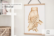 Most Loved Nanny and 1/2/3 Kids Hand, a Graphic by EkaterinaViArt