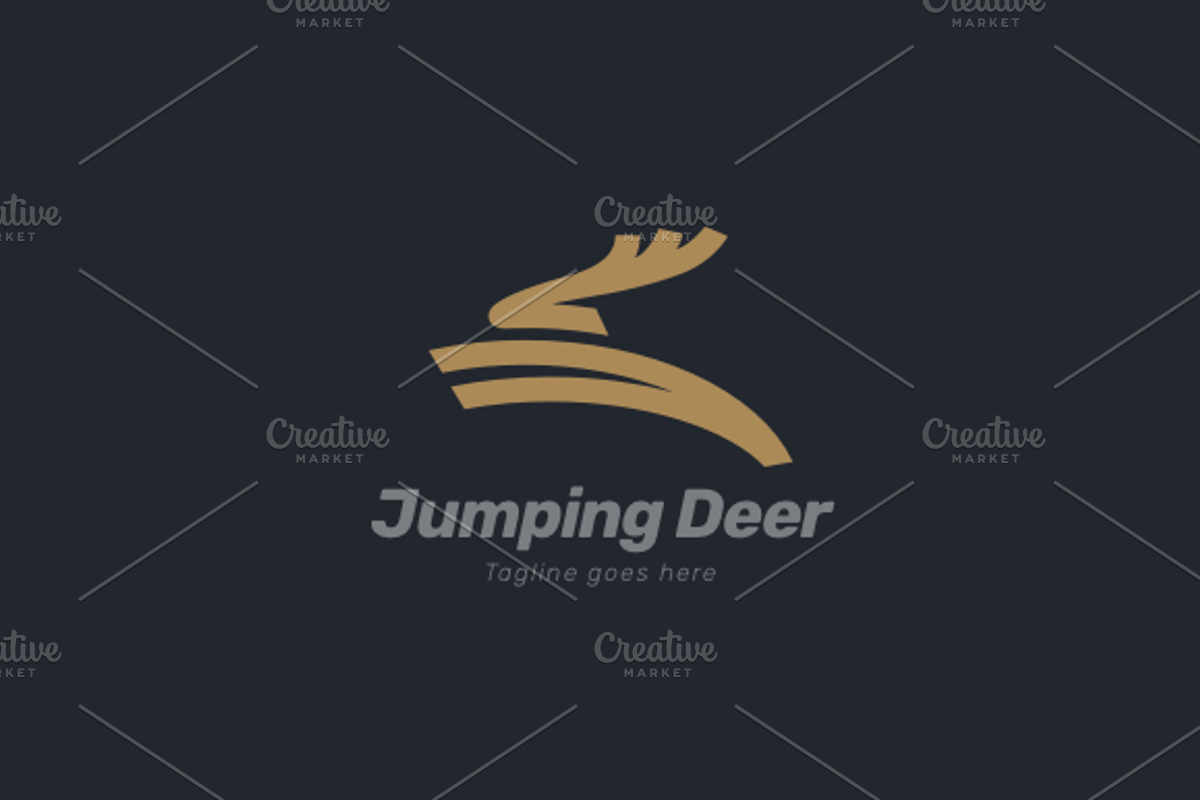 Jumping Deer logo, a Branding & Logo Template by EC Creative