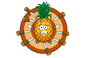 Pineapple target pop art vector illustration, a Decorative Illustration ...