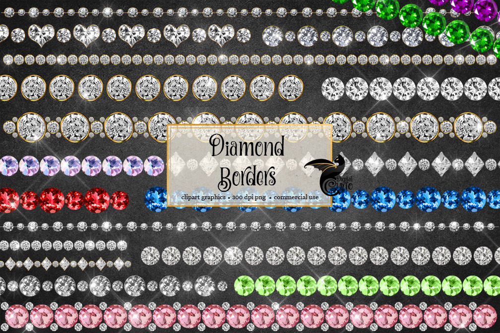 Diamond Borders Clipart, a Graphic by Digital Curio | Creative Market
