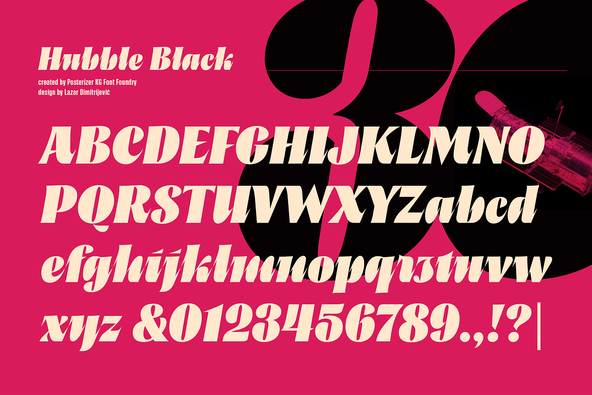 Hubble, a Script Font by Posterizer KG