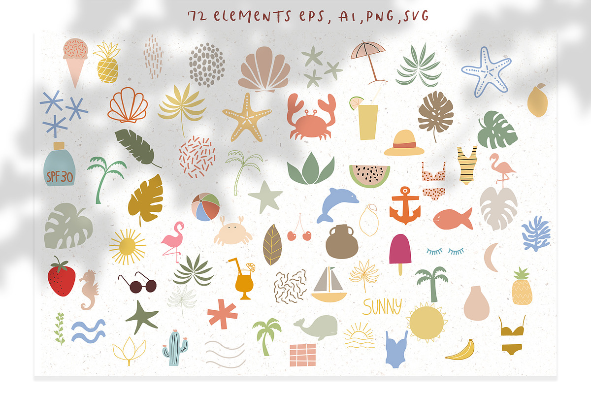 Summer Fun Clipart & Patterns, a Pattern Graphic by Sweet Fig