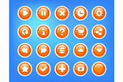 Blue Orange Buttons Game Ui kit | Graphic Objects ~ Creative Market