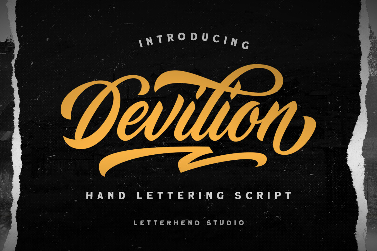 Devilion - Hand Lettering Script, a Script Font by Letterhend Studio