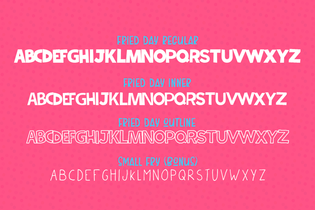 Fried Day Font Family (4 Font Set), a Font by Salt & Pepper Designs