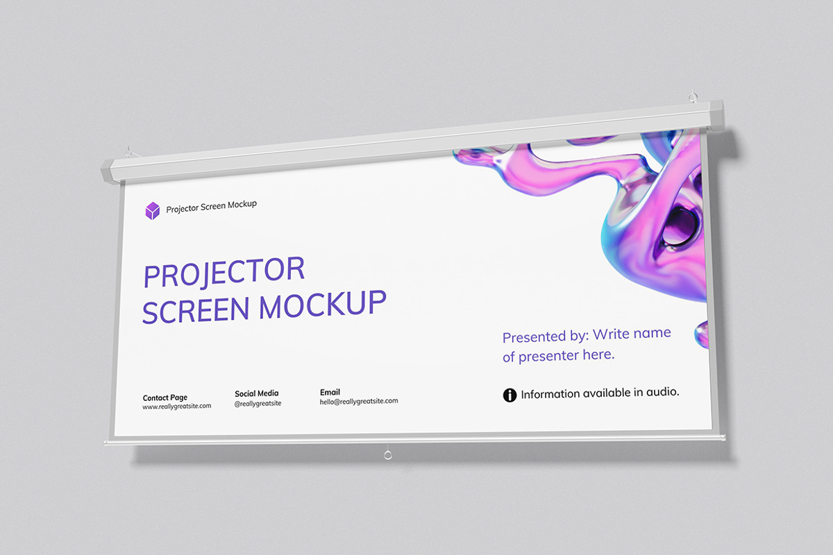 Projector Screen Mockup, an Advertising Mockup by swsi-studio