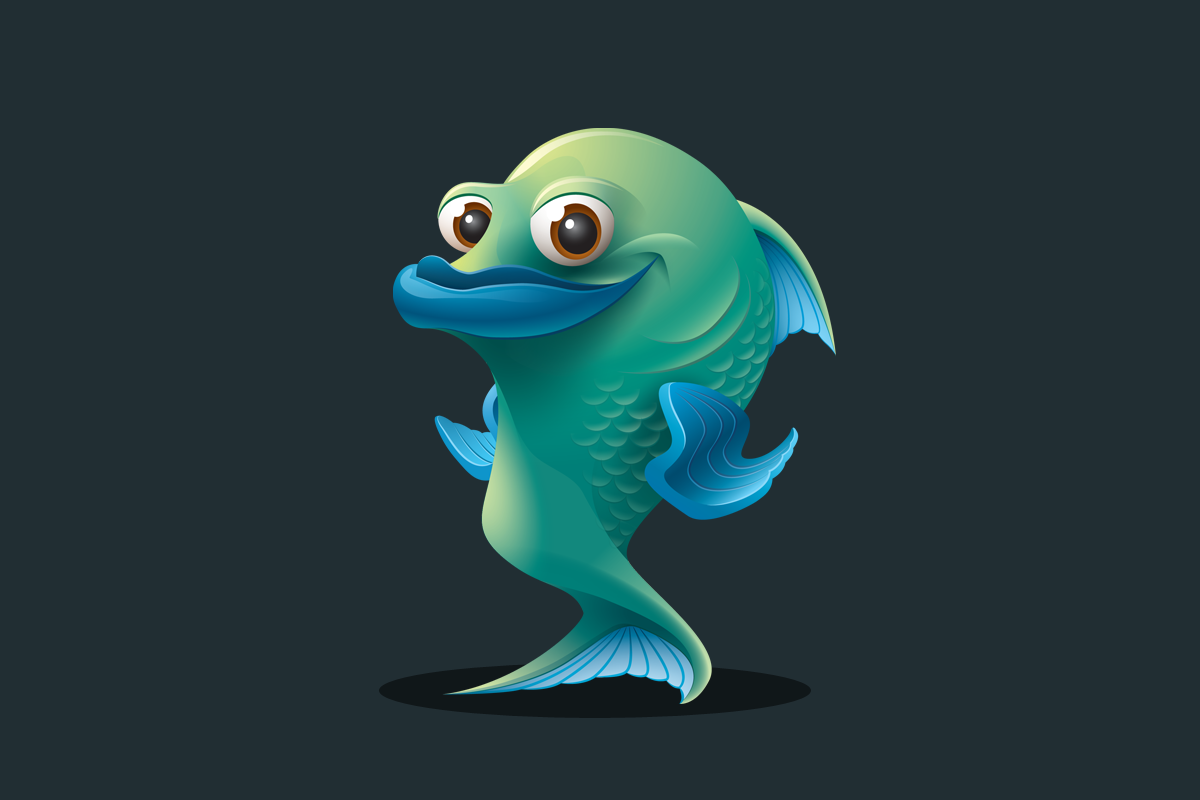 Fish - Vector Cartoon Character, an Illustration by neenaa.com
