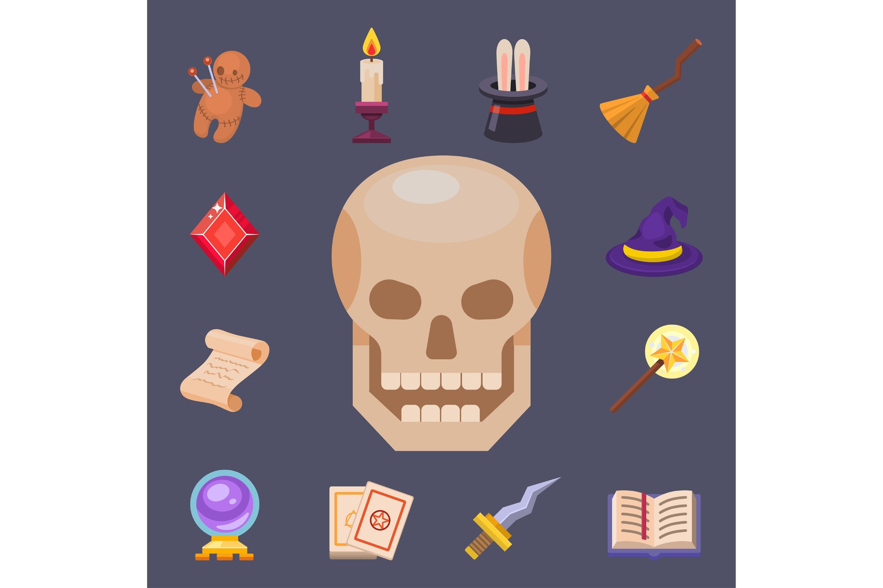 Magic tools magician fantasy carnival magical mystery cartoon miracle ...