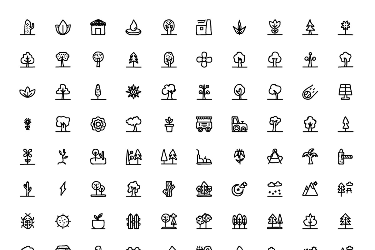 210 Flowers & Nature Hand Drawn, an Icon by Dinosoftlabs