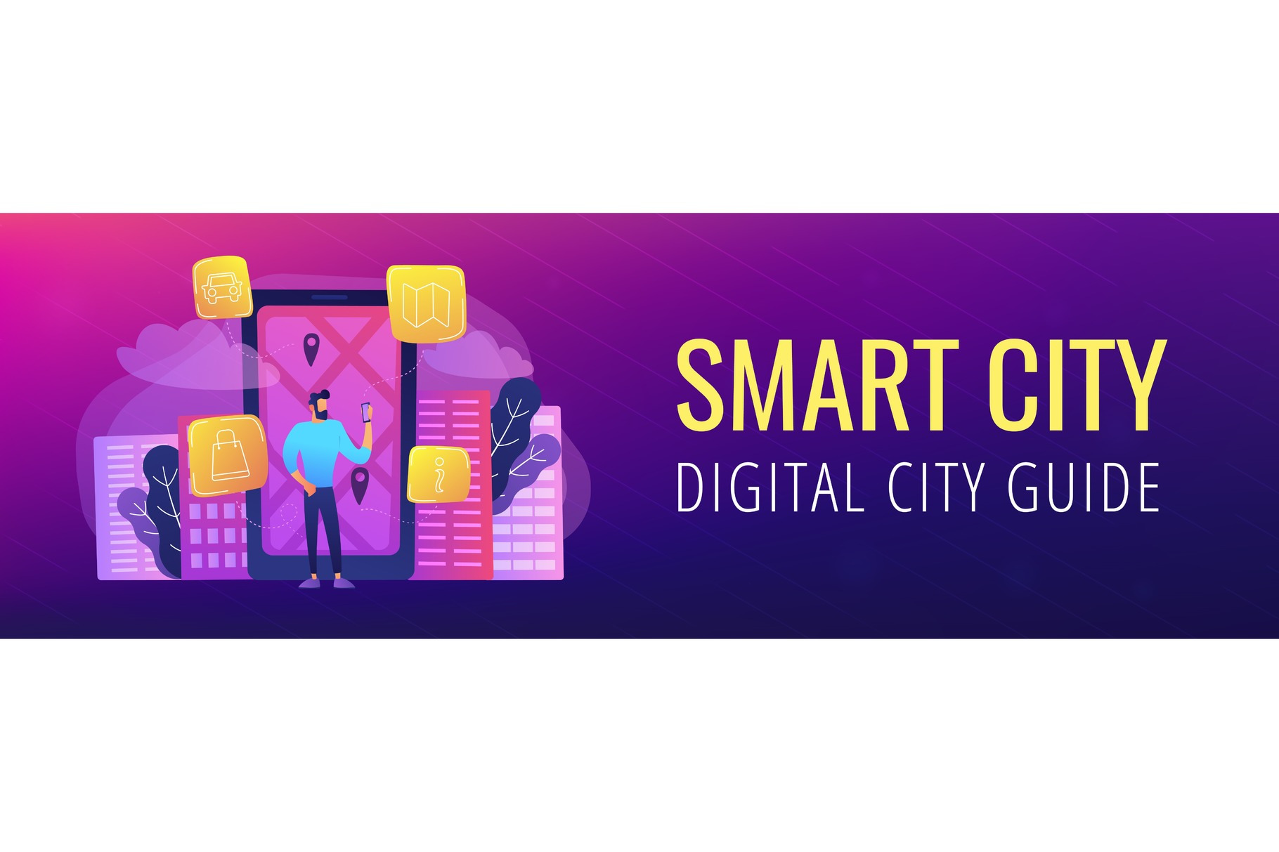 Smart city and digital city guide, a Technology Illustration by Visual ...