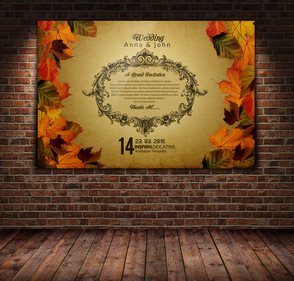 Golden Postcard Template, a Card Template by Psd Templates