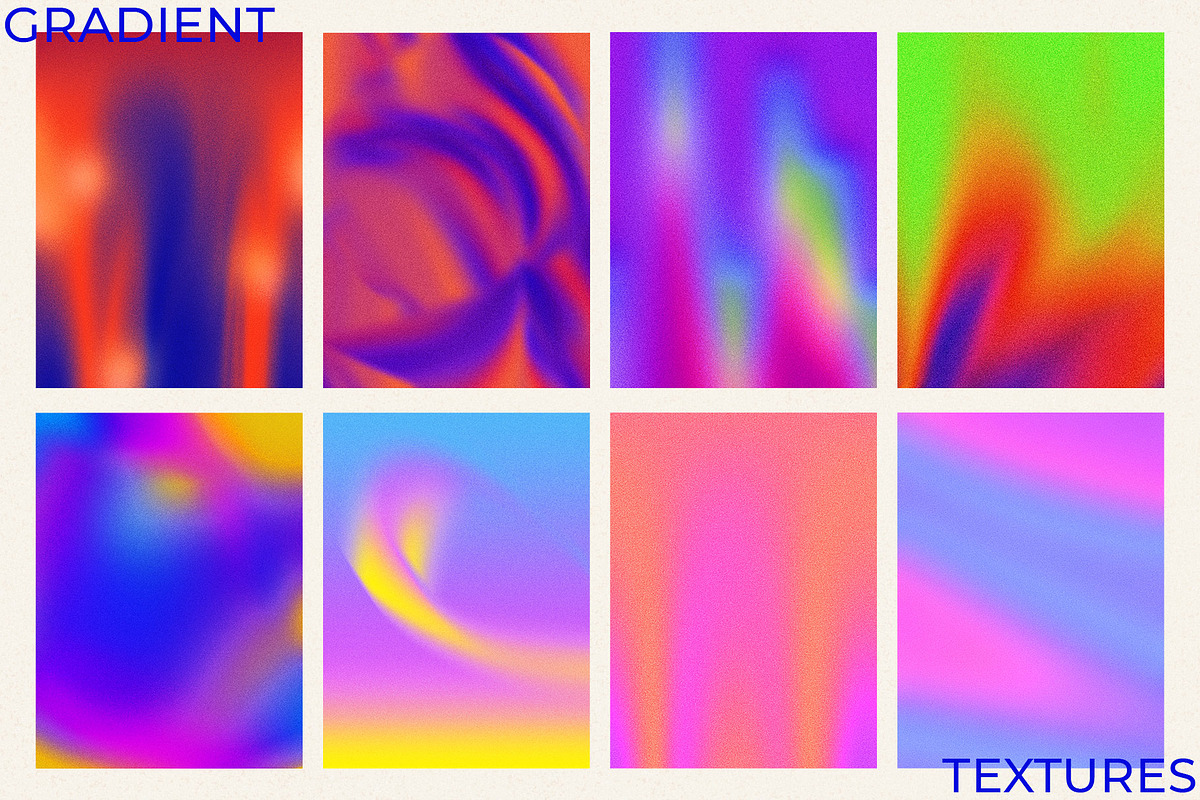 Grainy Gradient Textures and Shapes