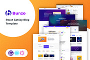 React Gatsby Blog Template - Bunzo | React Components, Snippets & More ~ Creative Market