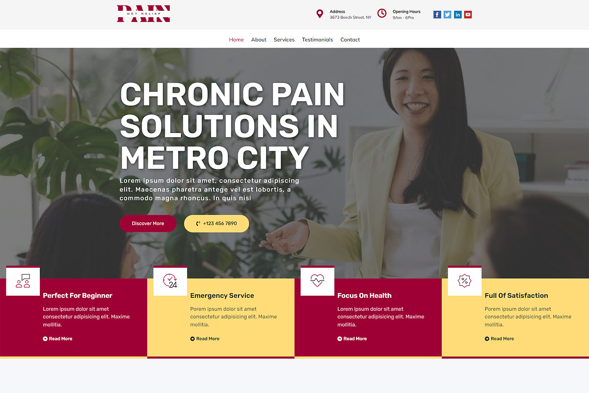 Pain Management WordPress Theme – Physiotherapy & Health Template