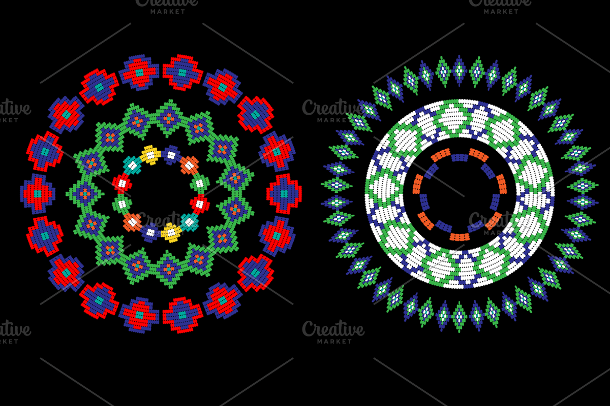 Native American Beaded Frames, a Pattern Graphic by Melissa Held Designs