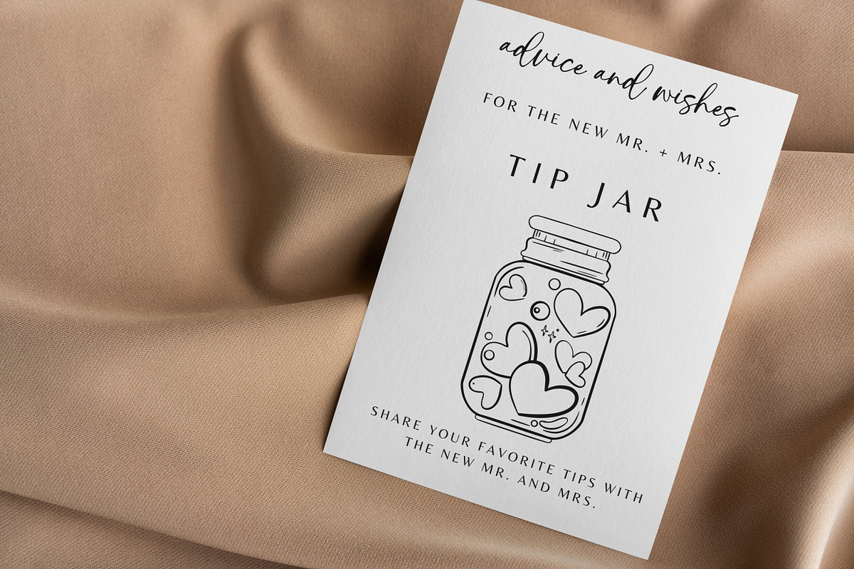 Wedding Advice Tip Jar Sign Template, a Card Template by LucaTheme