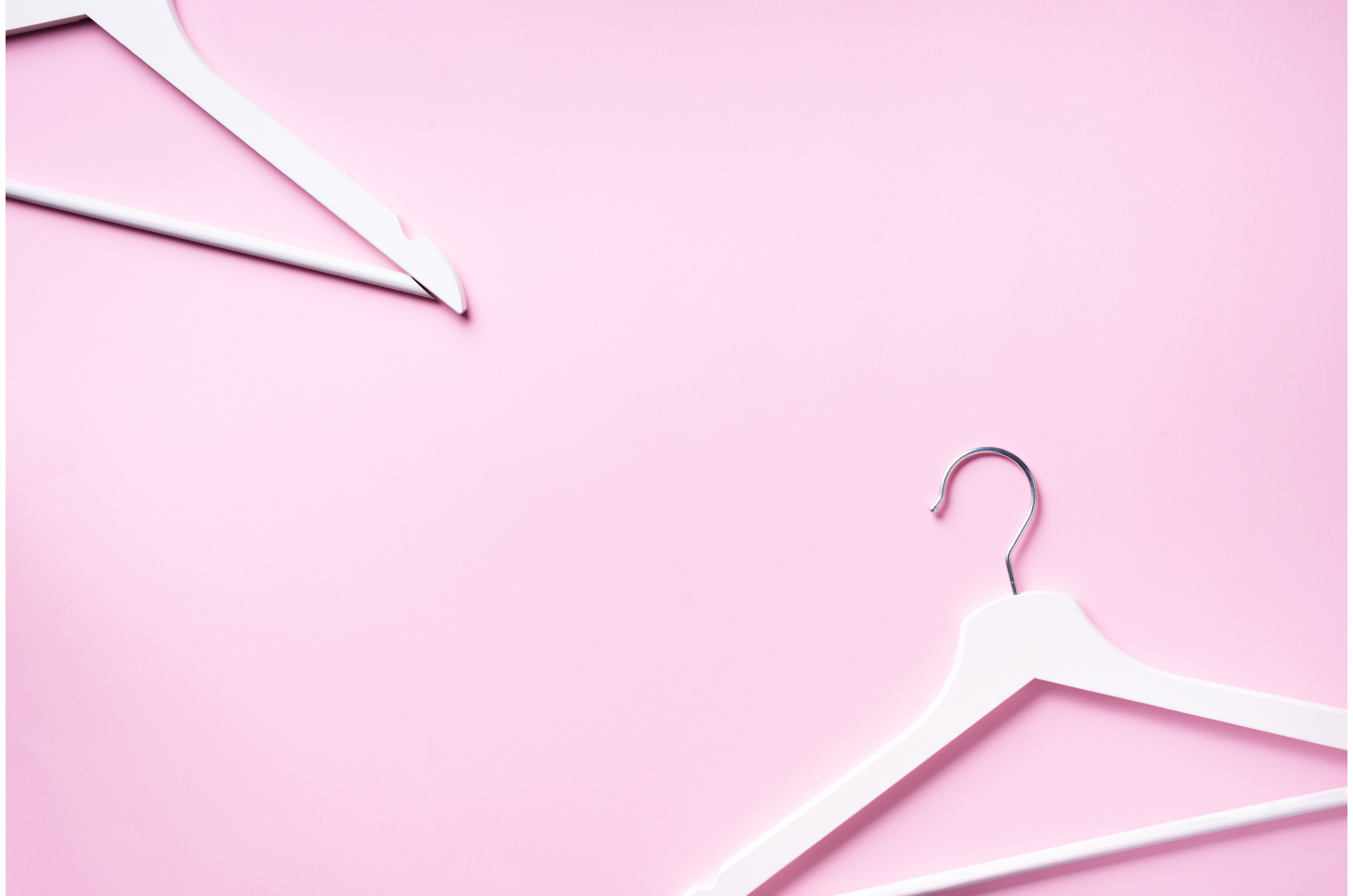 Top view of white clothes hangers on, a Beauty & Fashion Photo by Enjoy ...