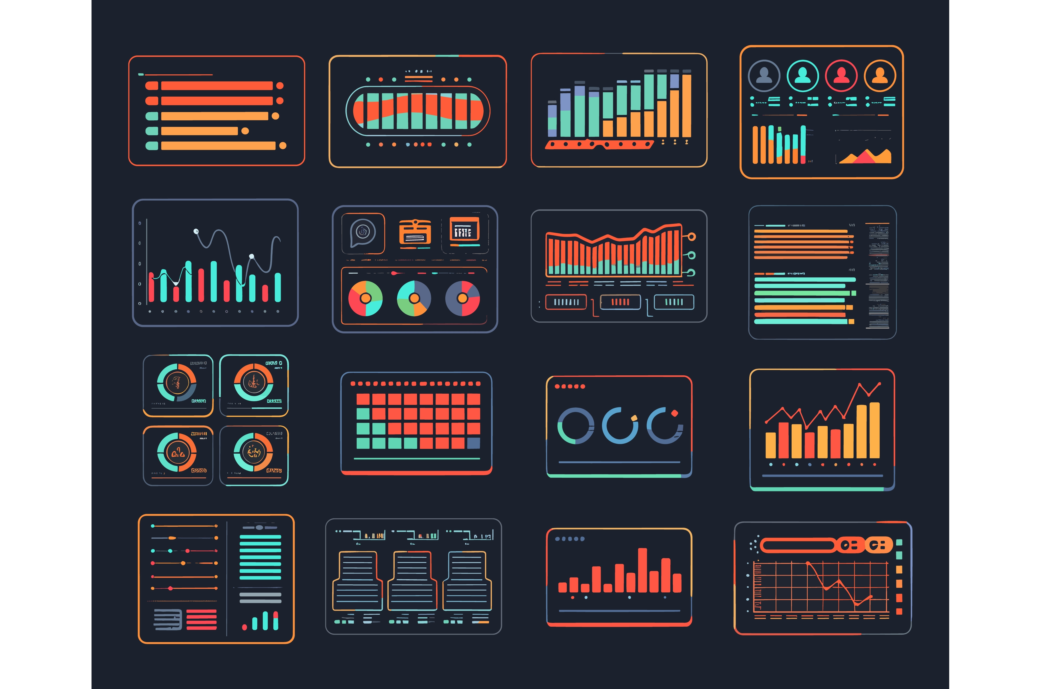 Hud diagrams ui futuristic | Technology Illustrations ~ Creative Market