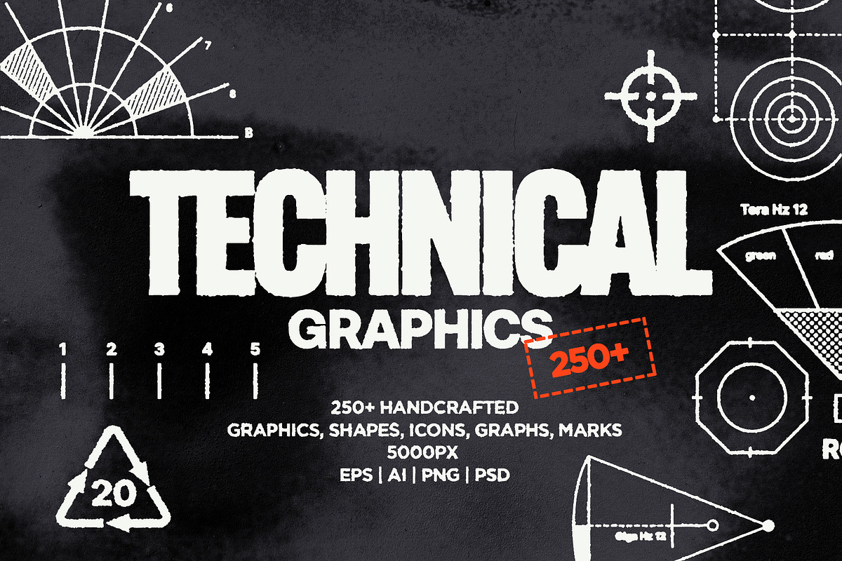 TECHNICAL GRAPHICS 250+ Assets Pack | Creative Market