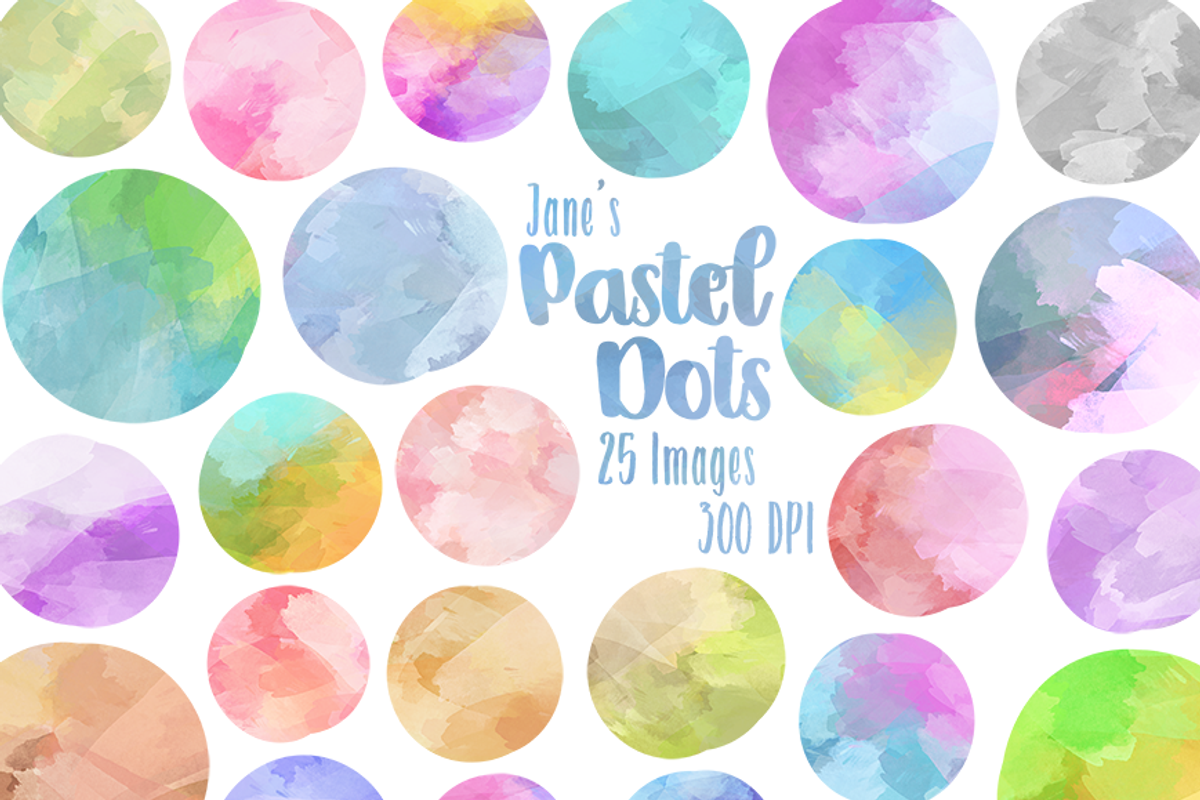 Watercolor Pastel Circles Clipart, an Illustration by DigitalArtsi