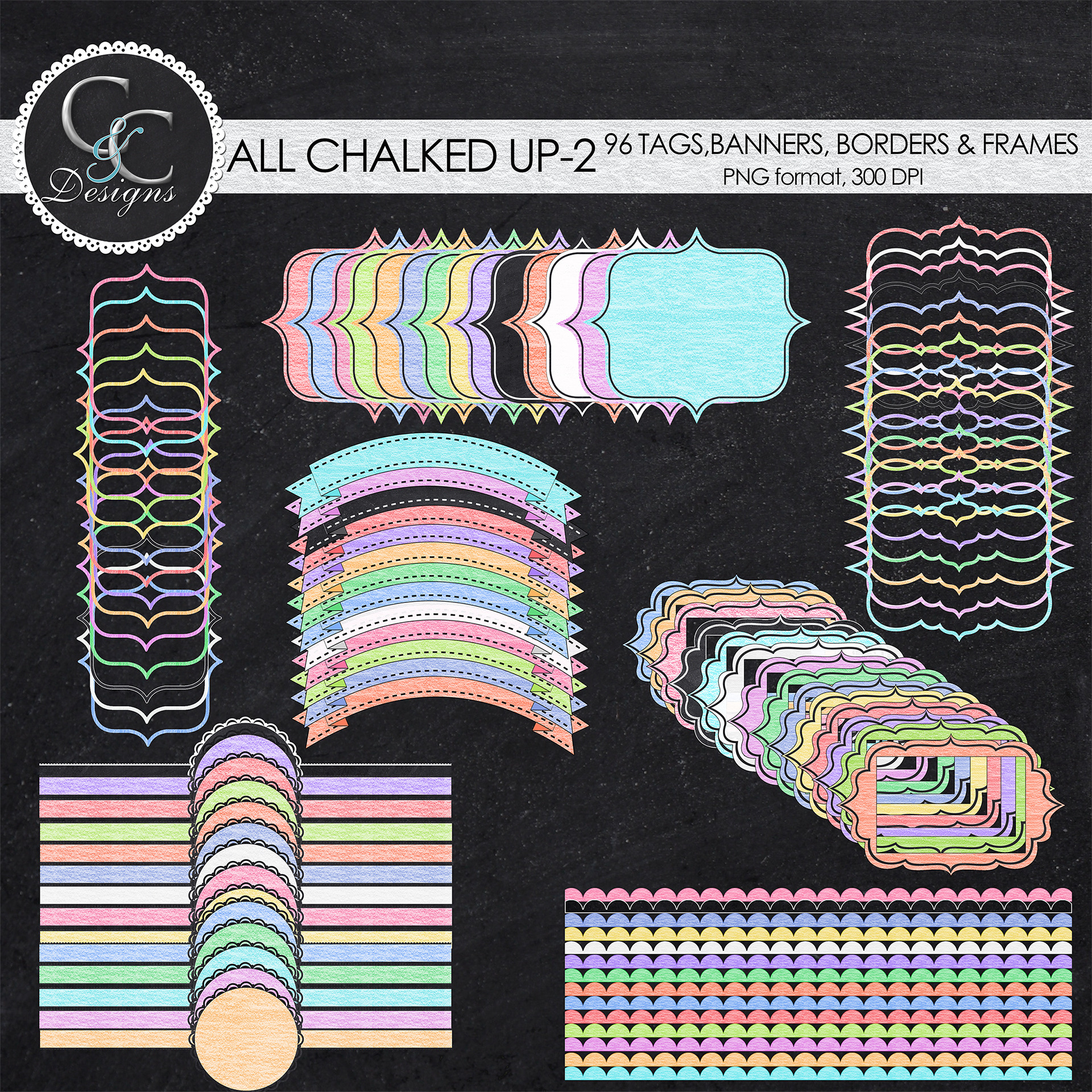 ALL CHALKED UP-2, 98 Elments, an Object Graphic by Captured and Created