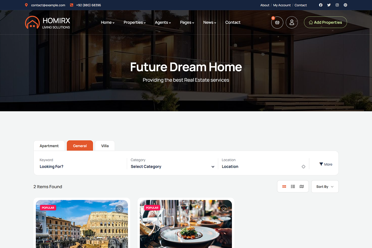 Real Estate WordPress Theme