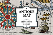 Antique Maps Vector Bundle, an Illustration by Vector Clash | Creative ...