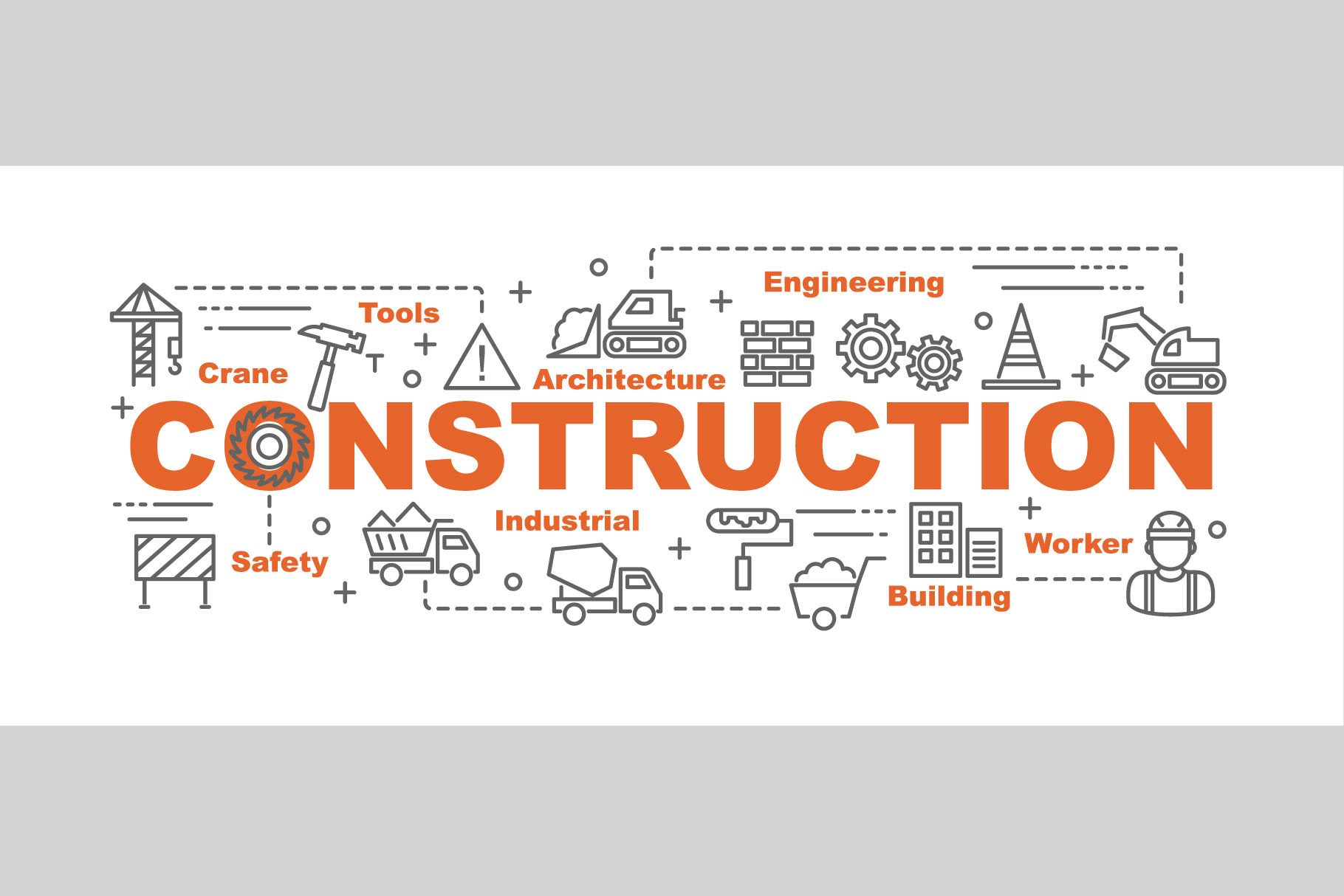 Construction Outline Icons Banner, a Templates & Theme by tulpahn ...