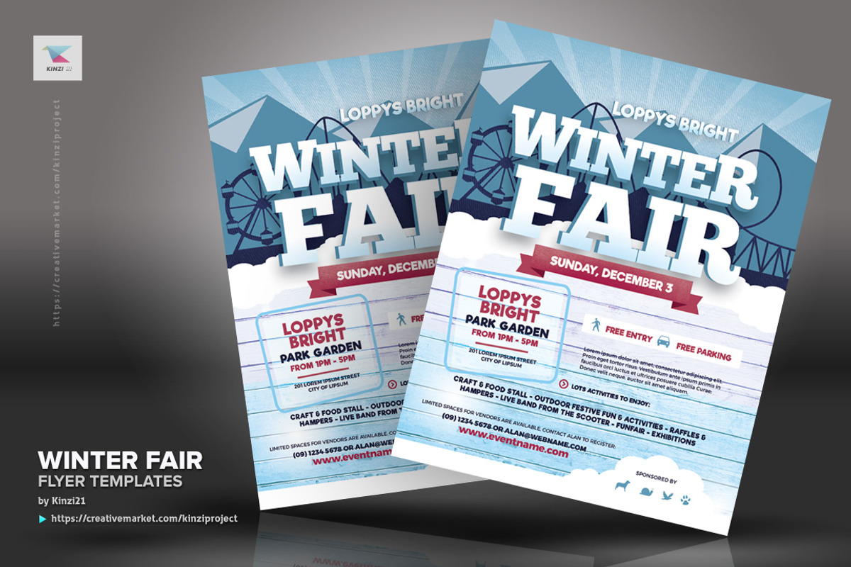 Winter Fair Flyer Templates, a Flyer Template by kinzi21