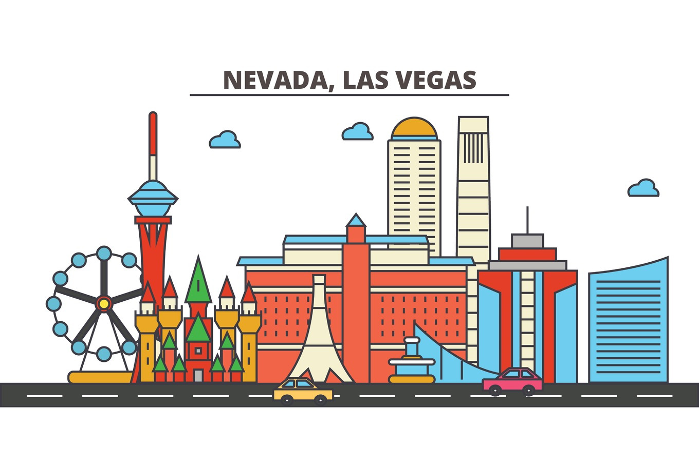 Nevada, Las Vegas.City skyline: architecture, buildings, streets ...