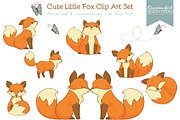 Cute Little Fox Clip Art Set | Animal Illustrations ~ Creative Market
