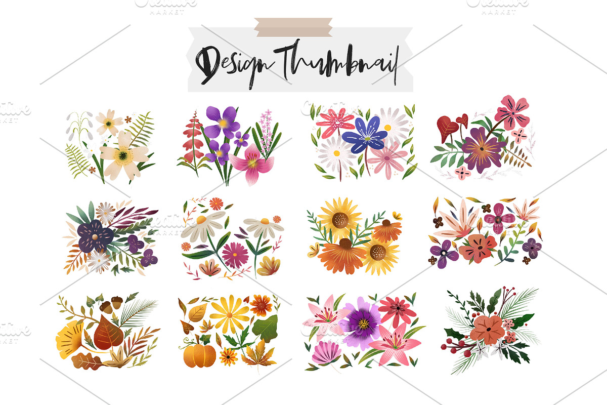 Floral Calendar Design, a Stationery Template by caocastudio