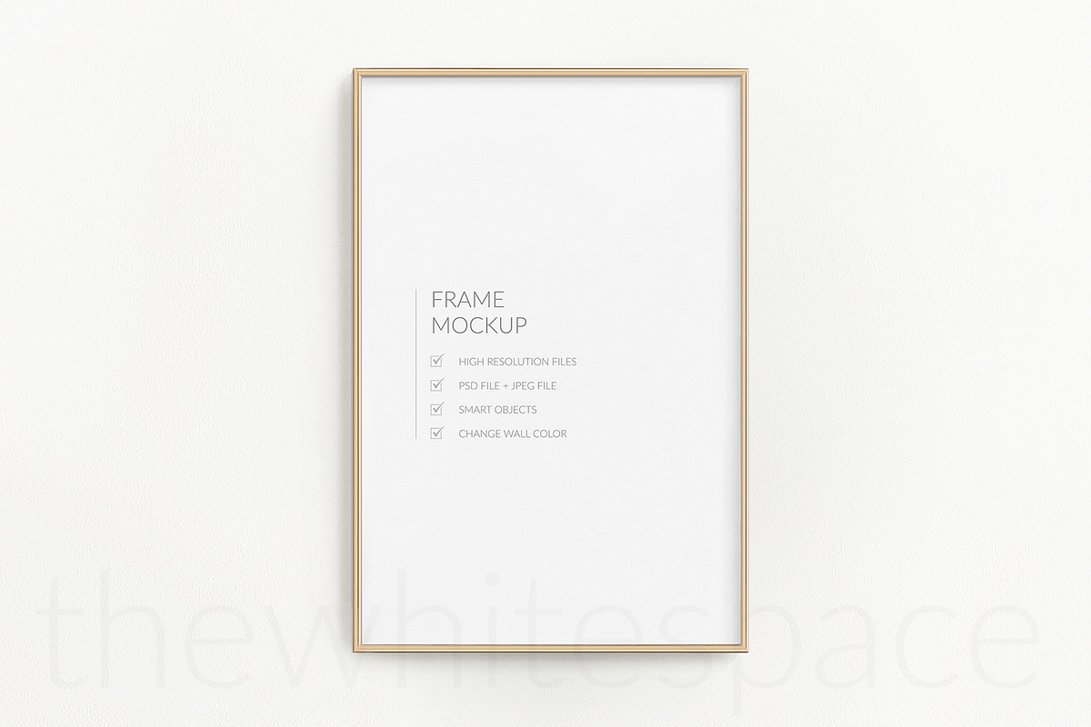 2x3 ratio - Gold Frame Mockup, a Print Template by The White Space Co ...